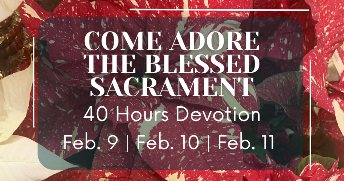 40 Hours Devotion with Adoration of the Blessed Sacrament | Our Lady of ...